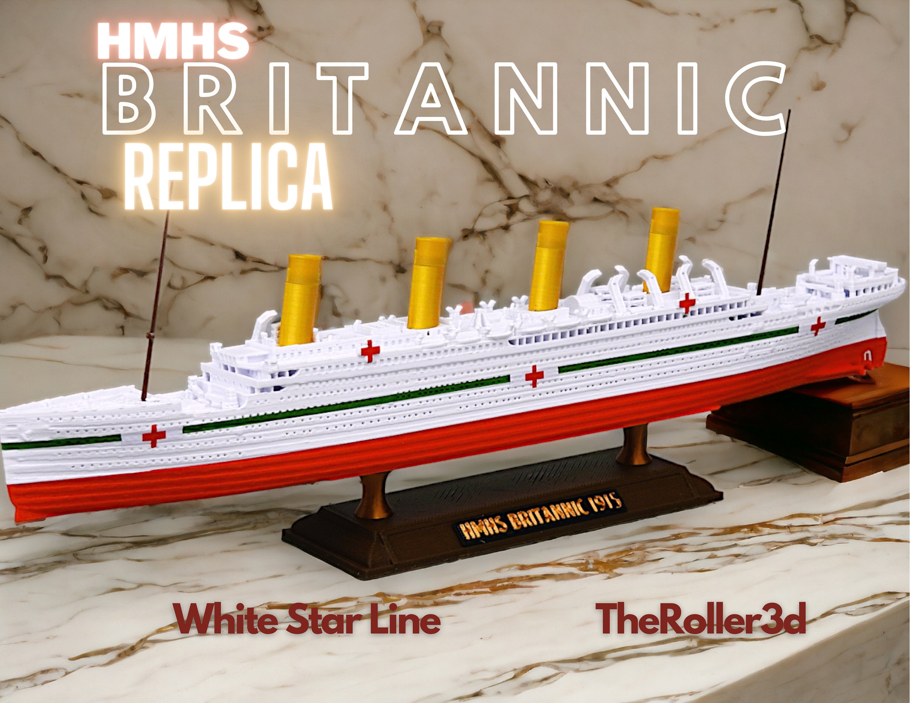 HMHS Britannic Model 2019 Design by TheRoller3d, 1 Foot in Length
