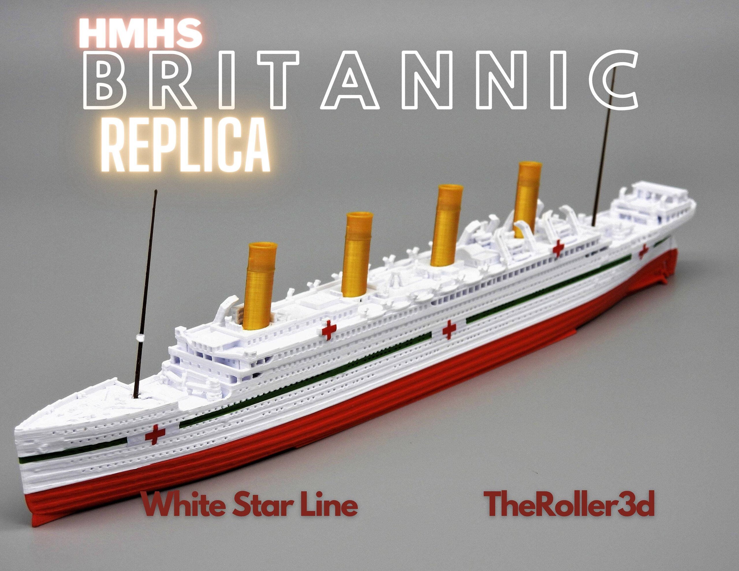 HMHS Britannic Model 2019 Design by TheRoller3d, 1 Foot in Length