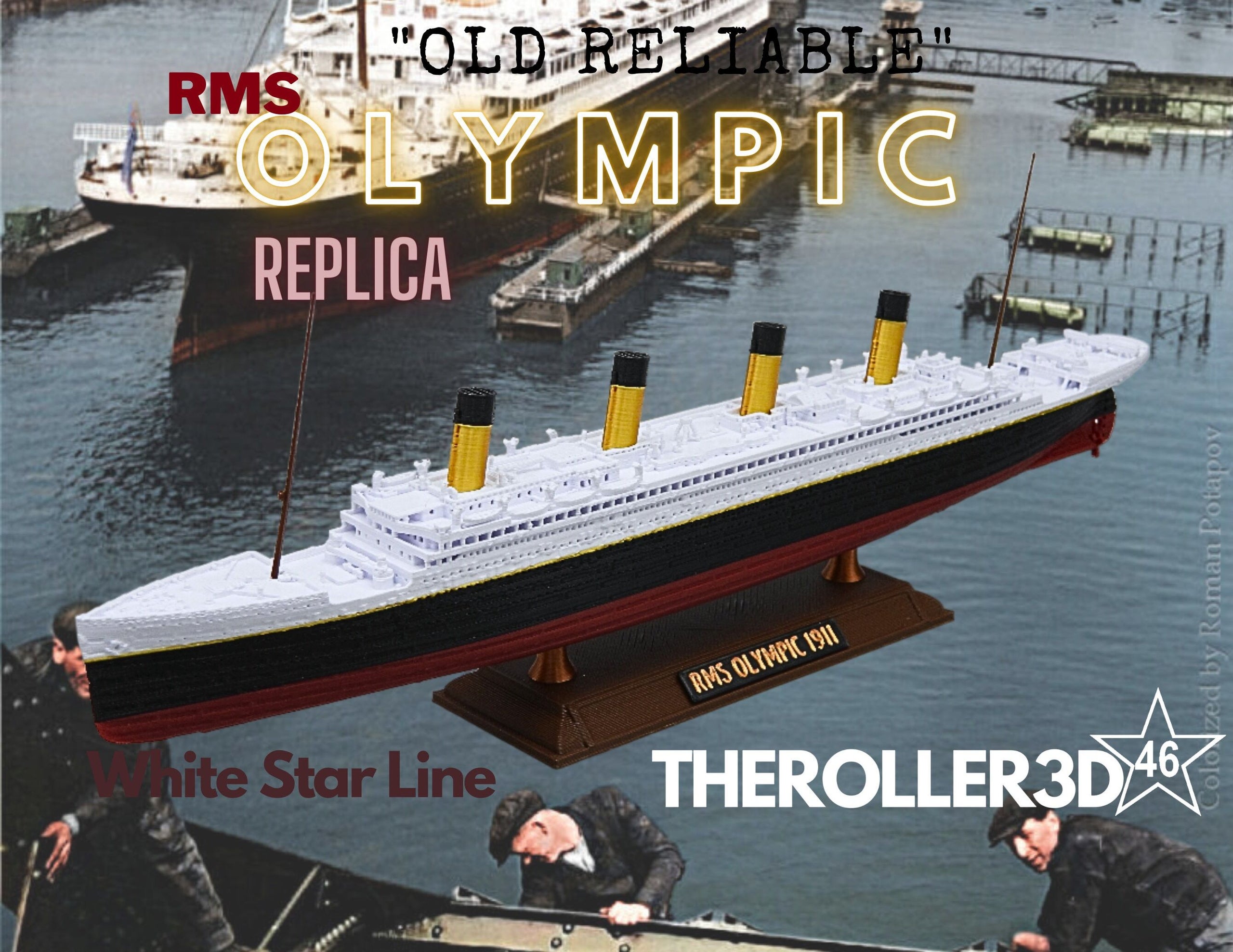 12" RMS Olympic Model, Highly Detailed Replica by TheRoller3d, 1 Foot ...