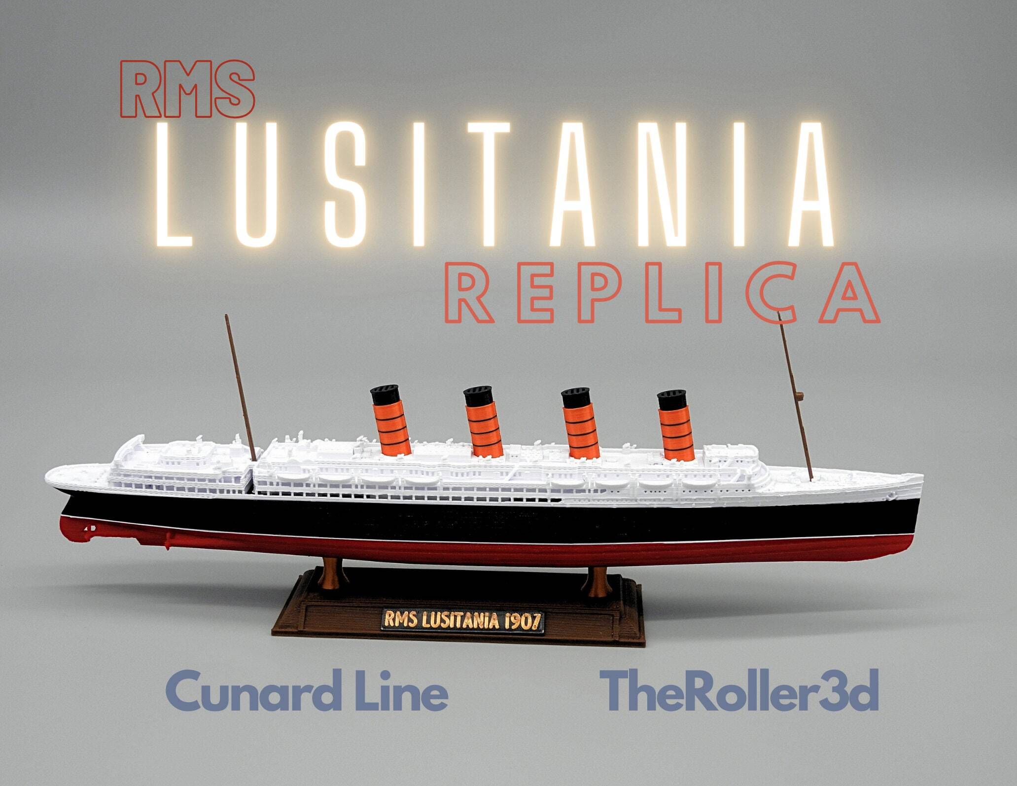RMS Lusitania Model 1 Foot in Length, Highly Detailed Replica